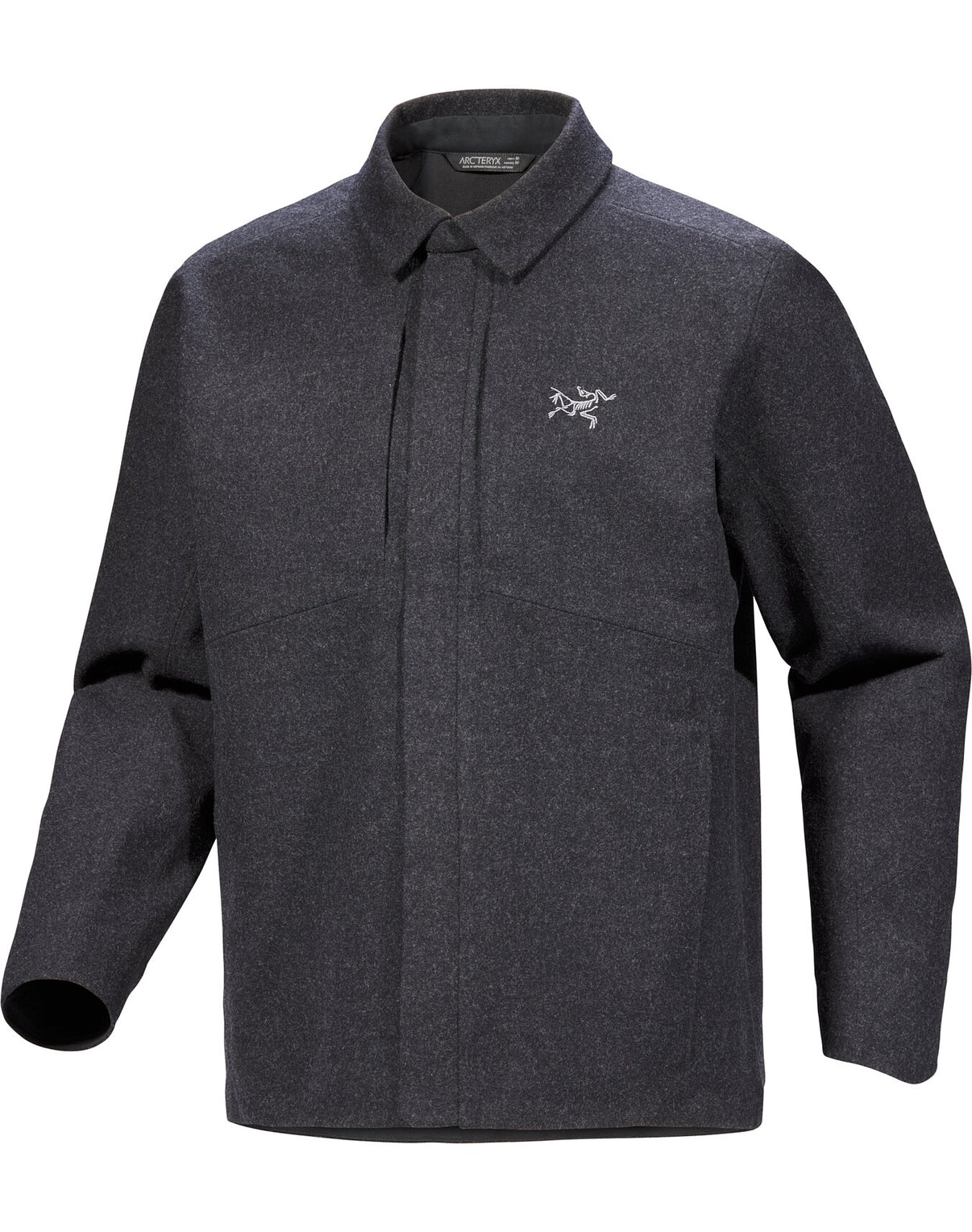 Arc'teryx Men's Wind resistant Sawyer Wool Overshirt Dark Grey – Black ...